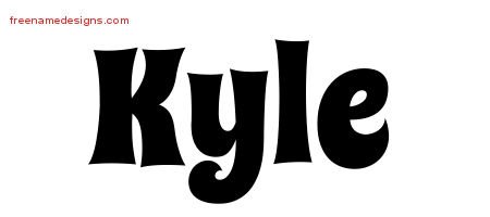 Groovy Name Tattoo Designs Kyle Free Lettering - Free Name Designs