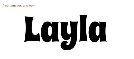 Groovy Name Tattoo Designs Layla Free Lettering - Free Name Designs