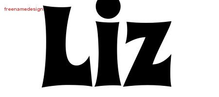 Groovy Name Tattoo Designs Liz Free Lettering - Free Name Designs