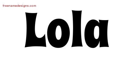 Groovy Name Tattoo Designs Lola Free Lettering - Free Name Designs