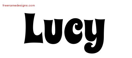 Groovy Name Tattoo Designs Lucy Free Lettering - Free Name Designs