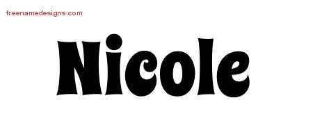 Groovy Name Tattoo Designs Nicole Free Lettering - Free Name Designs
