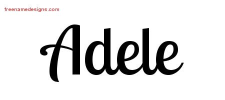 Handwritten Name Tattoo Designs Adele Free Download - Free Name Designs