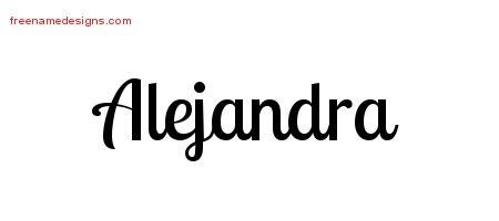 Handwritten Name Tattoo Designs Alejandra Free Download - Free Name Designs