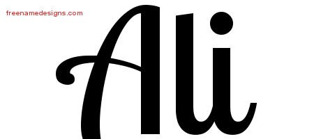 Handwritten Name Tattoo Designs Ali Free Download - Free Name Designs