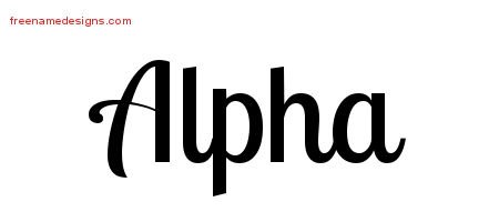 Handwritten Name Tattoo Designs Alpha Free Download - Free Name Designs