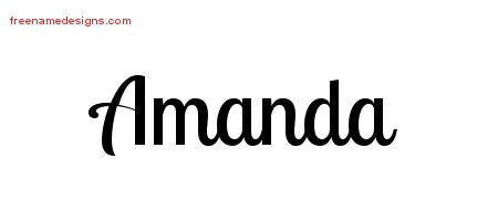 Handwritten Name Tattoo Designs Amanda Free Download - Free Name Designs