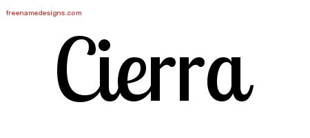Handwritten Name Tattoo Designs Cierra Free Download - Free Name Designs