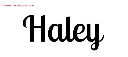Handwritten Name Tattoo Designs Haley Free Download - Free Name Designs