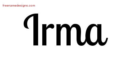 Handwritten Name Tattoo Designs Irma Free Download - Free Name Designs