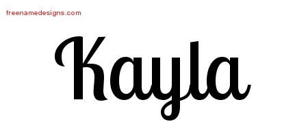 Handwritten Name Tattoo Designs Kayla Free Download - Free Name Designs