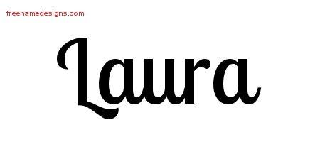 Handwritten Name Tattoo Designs Laura Free Download - Free Name Designs