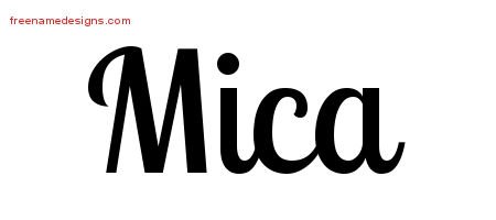 Handwritten Name Tattoo Designs Mica Free Download - Free Name Designs