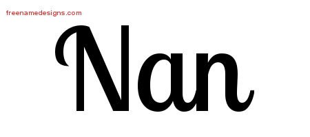 Handwritten Name Tattoo Designs Nan Free Download - Free Name Designs