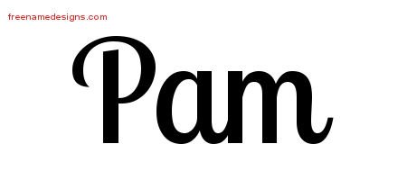 Handwritten Name Tattoo Designs Pam Free Download - Free Name Designs