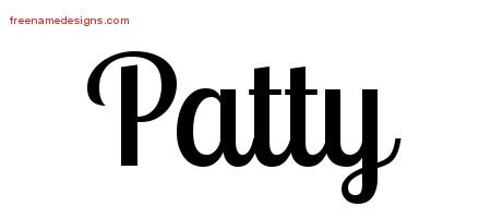 Handwritten Name Tattoo Designs Patty Free Download - Free Name Designs