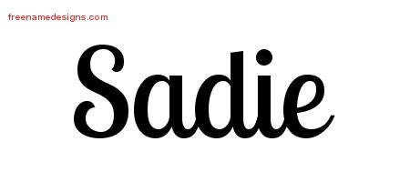 Handwritten Name Tattoo Designs Sadie Free Download - Free Name Designs