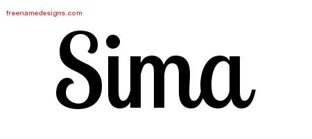 Handwritten Name Tattoo Designs Sima Free Download - Free Name Designs
