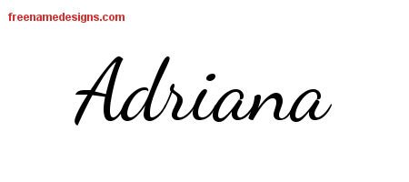 Lively Script Name Tattoo Designs Adriana Free Printout - Free Name Designs