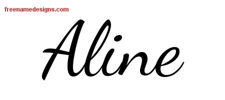 Lively Script Name Tattoo Designs Aline Free Printout - Free Name Designs