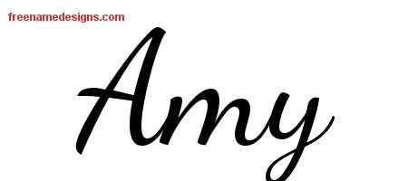Lively Script Name Tattoo Designs Amy Free Printout - Free Name Designs