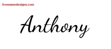 Lively Script Name Tattoo Designs Anthony Free Printout - Free Name Designs