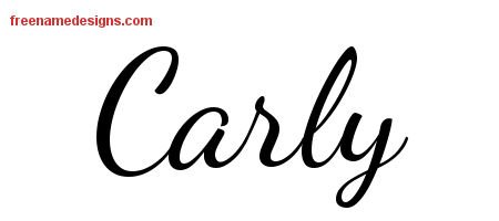 Lively Script Name Tattoo Designs Carly Free Printout - Free Name Designs