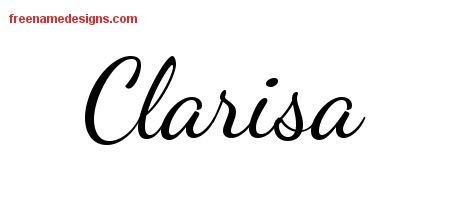 Lively Script Name Tattoo Designs Clarisa Free Printout - Free Name Designs