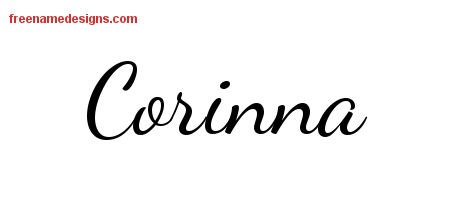 Lively Script Name Tattoo Designs Corinna Free Printout - Free Name Designs