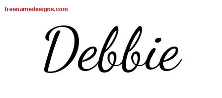Lively Script Name Tattoo Designs Debbie Free Printout - Free Name Designs