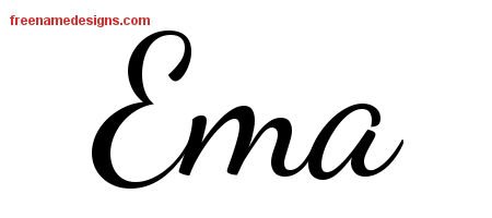 Lively Script Name Tattoo Designs Ema Free Printout - Free Name Designs