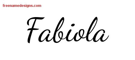 Lively Script Name Tattoo Designs Fabiola Free Printout - Free Name Designs