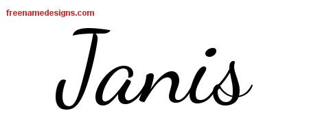 Lively Script Name Tattoo Designs Janis Free Printout - Free Name Designs