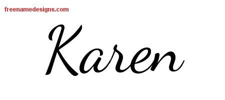 Lively Script Name Tattoo Designs Karen Free Printout - Free Name Designs