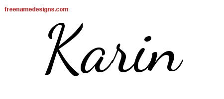 Lively Script Name Tattoo Designs Karin Free Printout - Free Name Designs