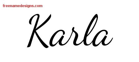 Lively Script Name Tattoo Designs Karla Free Printout - Free Name Designs
