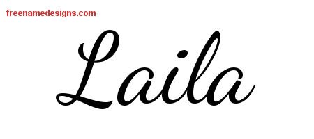 Lively Script Name Tattoo Designs Laila Free Printout - Free Name Designs