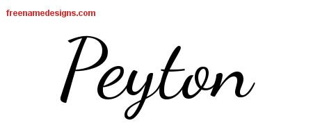 Lively Script Name Tattoo Designs Peyton Free Printout - Free Name Designs