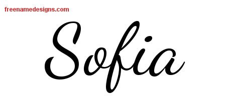 Lively Script Name Tattoo Designs Sofia Free Printout - Free Name Designs