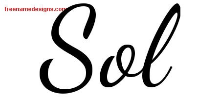 Lively Script Name Tattoo Designs Sol Free Printout - Free Name Designs