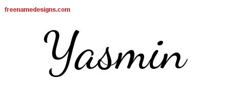Lively Script Name Tattoo Designs Yasmin Free Printout - Free Name Designs
