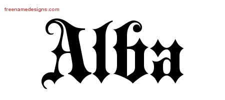 Old English Name Tattoo Designs Alba Free - Free Name Designs
