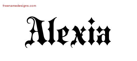Old English Name Tattoo Designs Alexia Free - Free Name Designs