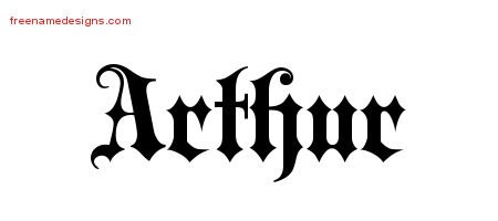 Old English Name Tattoo Designs Arthur Free - Free Name Designs
