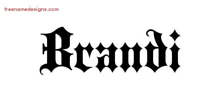 Old English Name Tattoo Designs Brandi Free - Free Name Designs