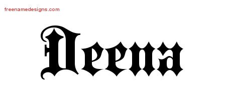 Old English Name Tattoo Designs Deena Free - Free Name Designs