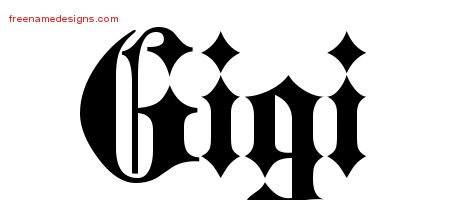 Old English Name Tattoo Designs Gigi Free - Free Name Designs