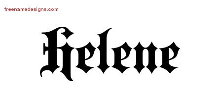 Old English Name Tattoo Designs Helene Free - Free Name Designs