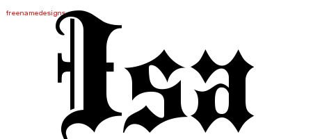 Old English Name Tattoo Designs Isa Free - Free Name Designs