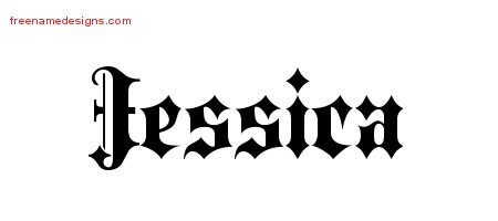 Old English Name Tattoo Designs Jessica Free - Free Name Designs